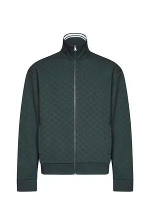 Gucci Dark Green Technical Gg Jersey Zipped Tracktop - Multicolor