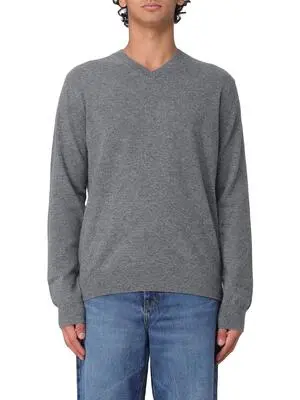Comme Des Garçons V-neck Wool Jumper With Long Sleeves - Grey