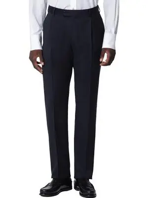 LUIGI BIANCHI Single-breasted Pure Virgin Wool Suit With Notch Lapels - Blue