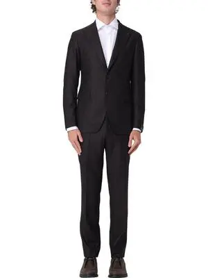 Tagliatore Single-breasted Two-button Suit In Pure Wool - Brown