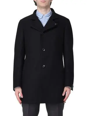 Tagliatore Single-breasted Knee-length Coat In Pure Wool With Classic Collar - Black