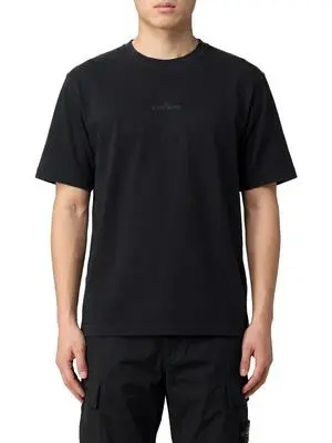 Stone Island Cotton Jersey Crew-neck T-shirt With Tone-on-tone Logo - Navy