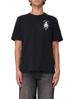 Casablanca Cotton Crewneck T-shirt With Graphic Print And Contrast Logo - Black