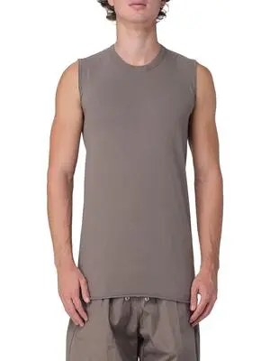 Rick Owens Slim Fit Cotton Tank Top With Crew Neck - Rust