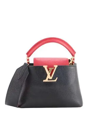 LOUIS VUITTON Capucines Bag Leather Mini Satchel - Red