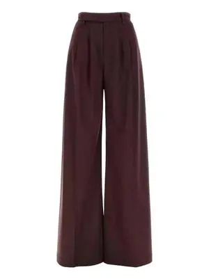 LE SULLY STUDIO Pleated Wide-leg Palazzo Pants - Red