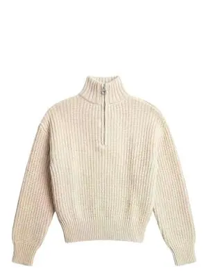 BRAM’S FRUIT Fisherman Logo-intarsia Quarter-zip Sweater