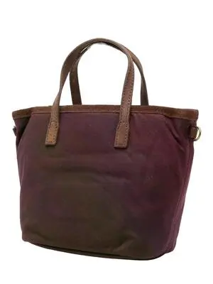 MC2 SAINT BARTH Mini City Logo-patch Suede-trim Tote Bag - Red
