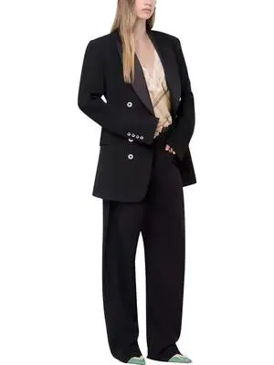 Rabanne Tailored Blazer Jacket In Wool - Black