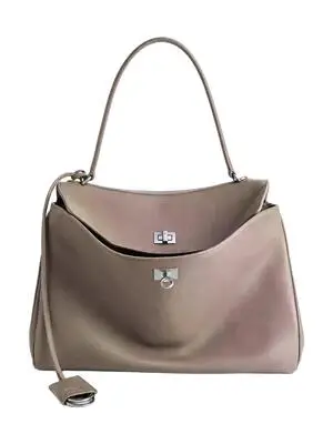 Balenciaga Medium Rodeo Leather Tote Bag Neutrals