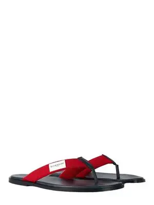 Givenchy Bay Thongs In Gros Grain And Leather - Red