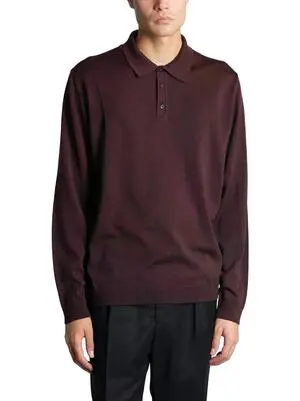 ROBERTO COLLINA Long-sleeve Polo Shirt - Red