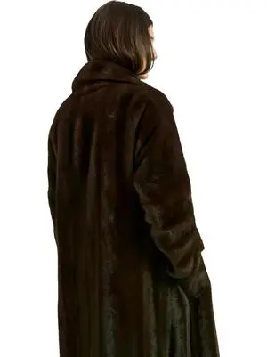 VALENTINI Belted Faux-fur Coat