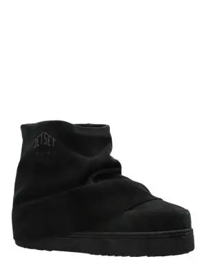 Inuikii X Jetset Drape Low Suede Snow Boots Black