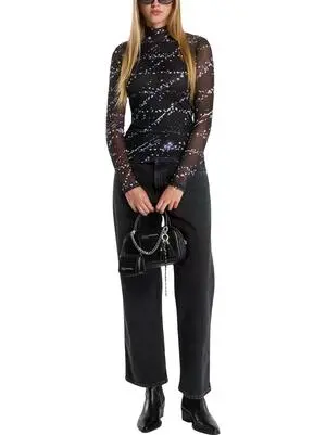 Karl Lagerfeld Constellation-print Top - Black