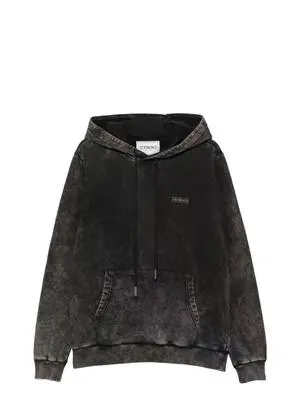 Iceberg Acid-wash Logo-patch Hoodie - Black