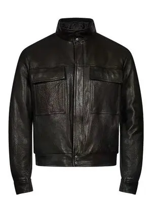 SALVATORE SANTORO Grained-leather Jacket - Brown