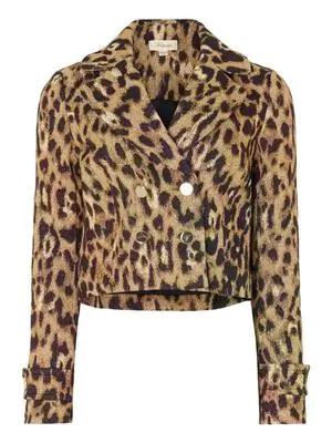 TEMPERLEY LONDON Amara Leopard-print Cropped Jacket