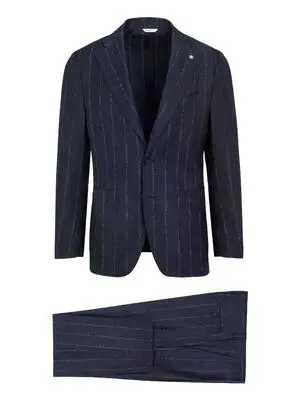 MANUEL RITZ Pinstripe-pattern Single-breasted Suit - Blue