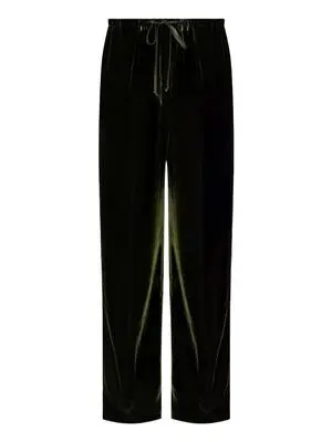 FORTE_FORTE Velvet Straight-leg Trousers - Green