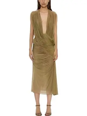 Christopher Esber Orion Ruched Midi Skirt - Neutrals