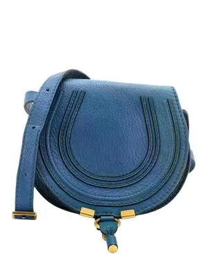 Chloé Marcie Leather Small Crossbody Bag Blue