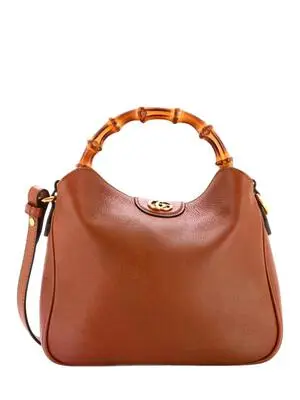Gucci Diana Nm Bamboo Shoulder Bag Leather Small Tote Bag - Brown