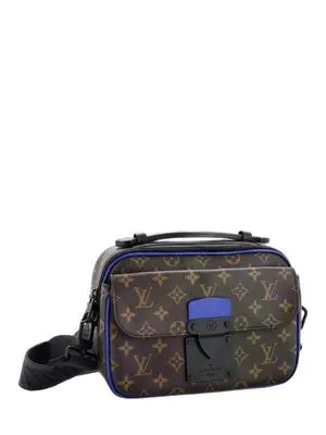 LOUIS VUITTON S Lock Messenger Bag Macassar Monogram Canvas Crossbody Bag - Blue