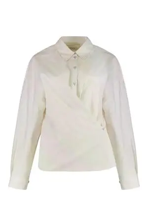 LEMAIRE Straight Collar Twisted Shirt In Washed Cotton Silk - Neutrals