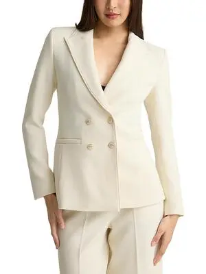 St. John Double Breasted Blazer - Ecru