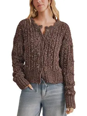 Splendid Hartford Cotton Blend Bobble Cardigan - Java