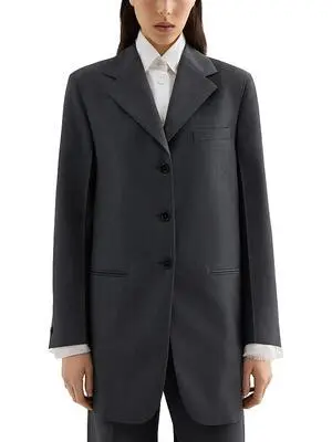 JIL SANDER Fil A Fil Wool & Mohair Jacket - Fog