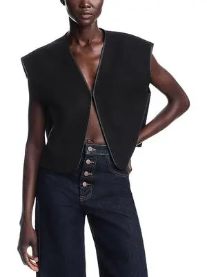 Emporio Armani Wool Blend Kiss Front Vest - Grey