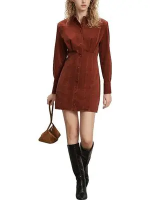 Veronica Beard Evren Cotton Stretch Mini Dress - Rust
