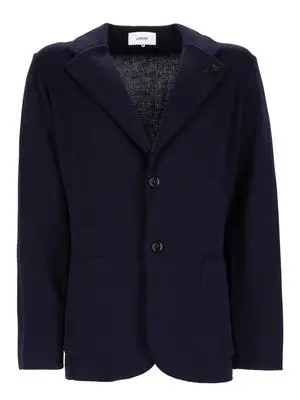 LARDINI Blazer In Maglia Di Cotone - Blue