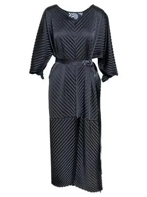 ARTISTA Black Echo Pleated Maxi Dress