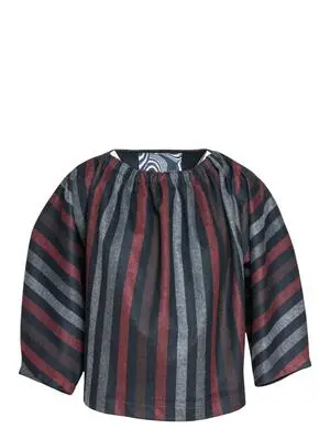 ARTISTA Black / Grey / Red Aurea Striped Oversized Pullover - Black/grey/red