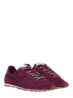 ANINE BING Suede-panelled Lace-up Sneakers - Red