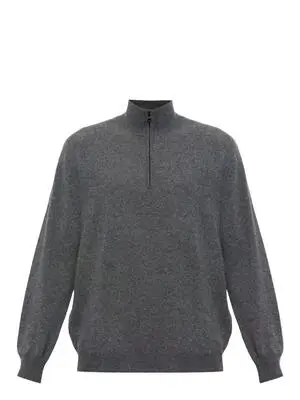 LISA YANG Augustus Quarter-zip Sweater Grey