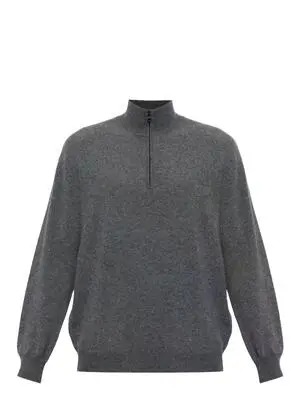 LISA YANG Augustus Quarter-zip Sweater - Grey
