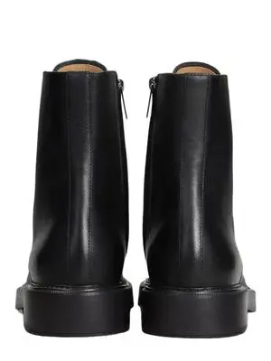 Emporio Armani Lace-up Leather Boots - Black