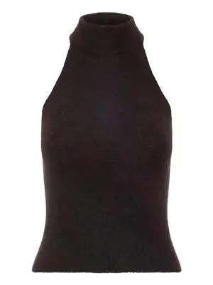 ROBERTO COLLINA Mock-neck Top Brown