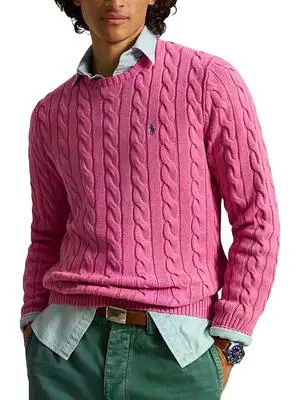Ralph Lauren Cable-knit V-neck Sweater - Pink