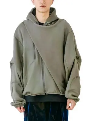 YOSHIOKUBO Sash Layered-design Hoodie