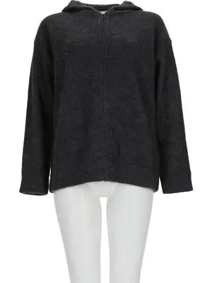 Max Mara Zip-up Hooded Sweater - Grey