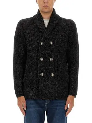Brunello Cucinelli Double-breasted Cashmere-wool Cardigan - Blue