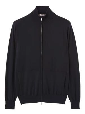 Loro Piana Long-sleeved Zipper Wool Casual Jacket - Black