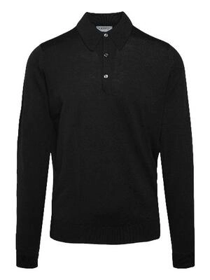John Smedley Dorset Long-sleeve Polo Shirt - Black