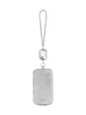 Givenchy Evening Clutch In Metal With Crystal Jewel - Silver