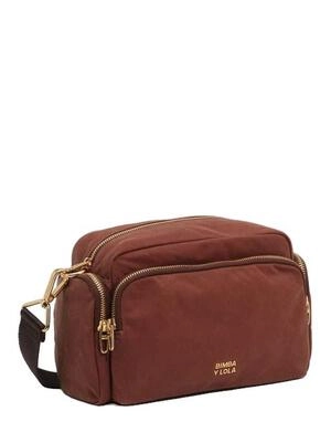 Bimba Y Lola Large Cotton Pocket Crossbody Bag Rust